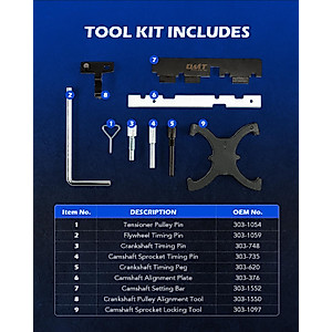 Orion Motor Tech Engine Timing Tool Kit, Crankshaft and Camshaft Timing Belt Locking Alignment Tool Set Compatible with Ford Focus Escape Transit Volvo S60 S80 V60 V70 More for 1.5L 1.6L VCT Engines