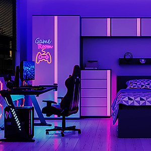 Ferghana Dimmable Neon Sign, USB Live On Air Led Signs For Bedroom Wall, Microphone Neon Lights Signs For Tiktok Youtube Twitch Streamers, Light Up Sign Gift For Studio Gaming Room Decor(GAME ROOM)