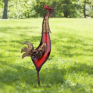 Metal Sculpture Multicolor Iron Rooster Home Furnishing Crafts