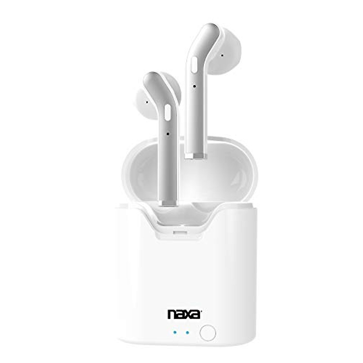 Naxa Electronics True Wireless Earphones with Charging Battery Case, White