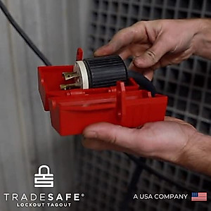 TRADESAFE Professional Lockout Tagout Kit - Loto Locks, Gate Valve Lock, Ball Valve Lockout, Circuit Breaker Locks, Hasps, Plug Lock, Cable Lockout, Tag Out Tags and Ties Set (1 Key Per Lock) Red