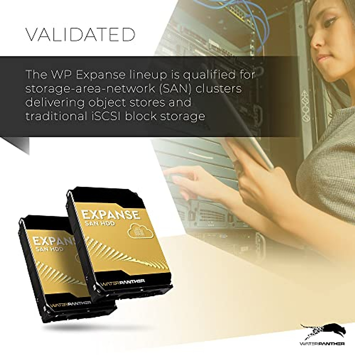 Water Panther WP Expanse 16TB 7200 RPM 512e SATA Gen3 3.5-inch HDD | ECC PLP CMR | Enterprise Data Center SAN Hard Disk Drive - WESA5SLC0160D