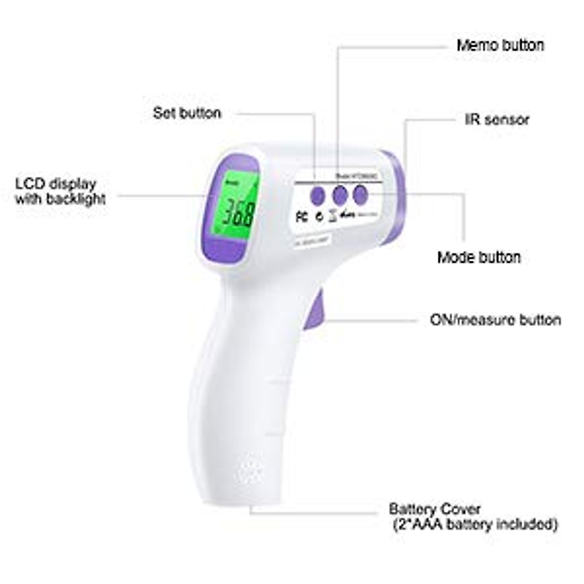 No-Touch Forehead Thermometer, Infrared Thermometer for Adults and Kids,Digital Infrared Thermometer