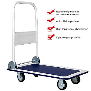TimmyHouse Push Cart Dolly Platform Hand Truck Warehouse Mover Heavy Duty Folding Warehouse