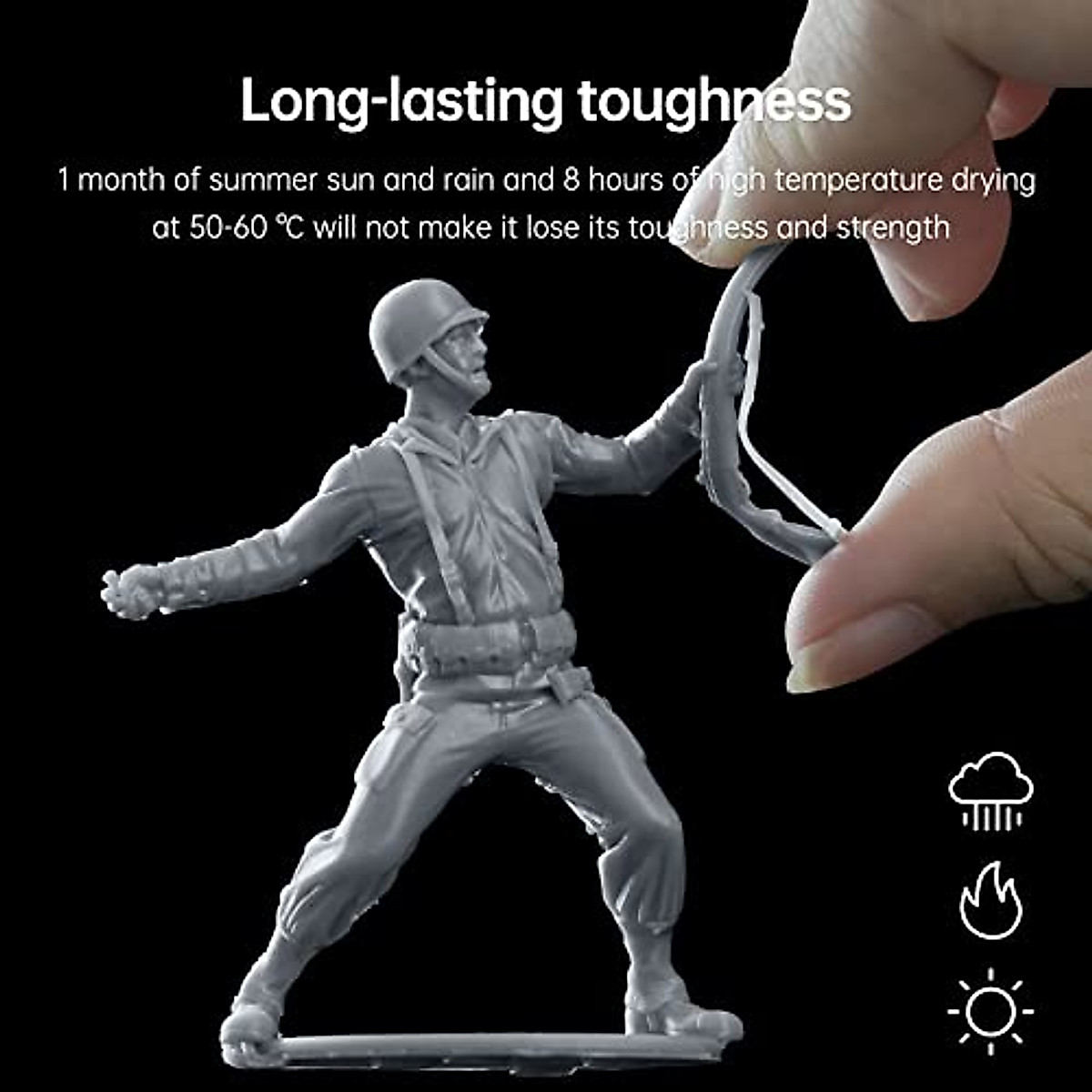 RESIONE 3D Printer Resin, TH72 Flexible Tough Resin with Long-Lasting Toughness and High Elongation, 3D Printing Impact Resistant for Figurines