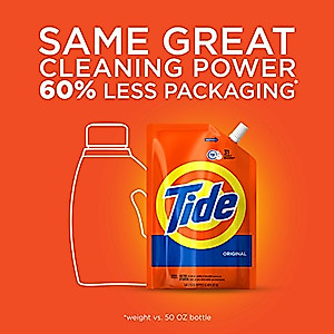Tide Laundry Detergent Liquid Soap Pouches, High Efficiency (HE), Original Scent, 93 Total Loads (Pack of 3)