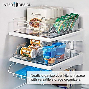 InterDesign Stackable Kitchen Storage Organizer Bins for Fridge, Freezer, Pantry and Cabinet Organization 4 Piece