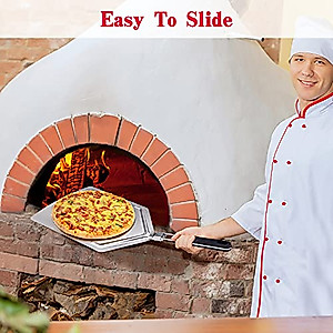 DIMBRAH Pizza Peel 16 inch,Pizza Paddle Stainless Steel-Pizza Spatula Paddle Super Peel for Pizza Accessories,Metal Pizza Peel with Folding Handle