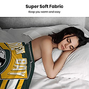 Green Bay Throw Blanket Thickened Custom Any Name and Number for Men Women Youth Gifts, 80 x 60 inch