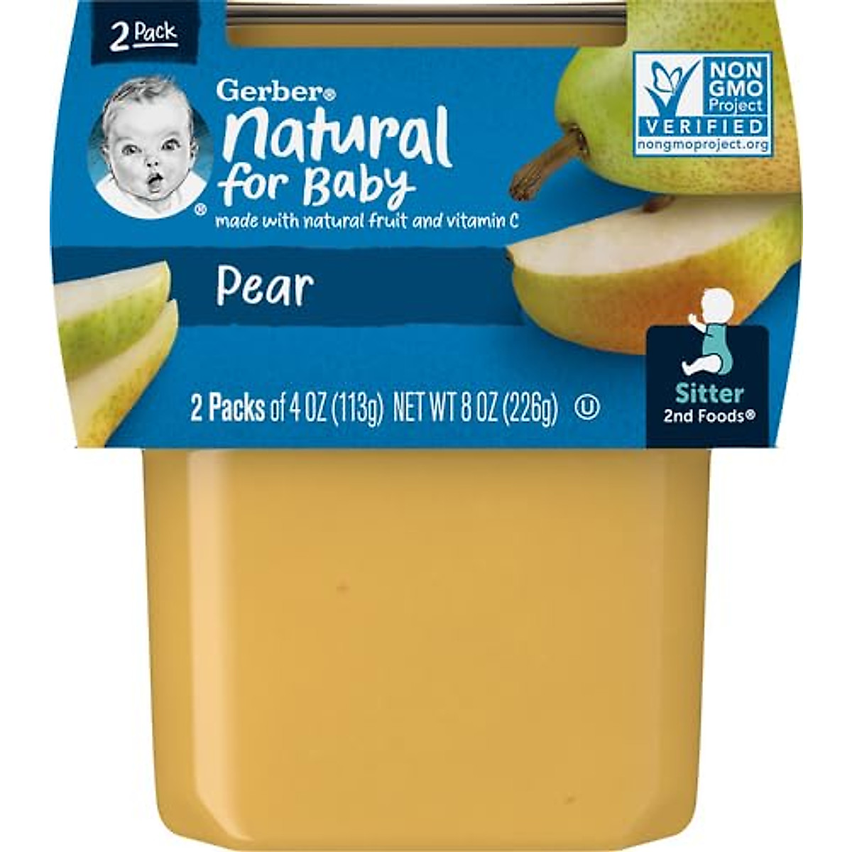 Gerber Baby Food Pear, 4 Oz, 2 Ct Tubs