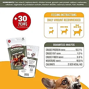 Beefeaters Dog Treats - Mini Knotted Bone 2.5" Chicken Flavor 4ct, Case of 12 | Rawhide Free Real Chicken | No Artificial Flavors Digestion-Friendly | Cleans Teeth | Training Treats