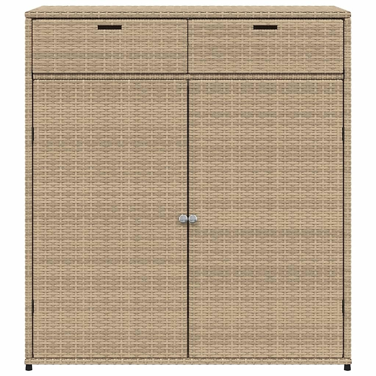 ULUYYUC Patio Storage Cabinet, Garden Box Toy Box Kitchen Cabinet Job Box Suitable for Kitchen Adults Apartments Patio Beige 41.3"x21.7"x44.5" Poly Rattan