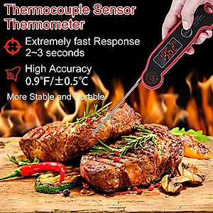 BOMATA Waterproof Thermocouple Meat Thermometer, 2~3s Ultra-Fast Response & ±0.9℉/±0.5℃ High Accuracy. Instant Read Thermometer for Grilling, Cooking, Liquid, etc. T301