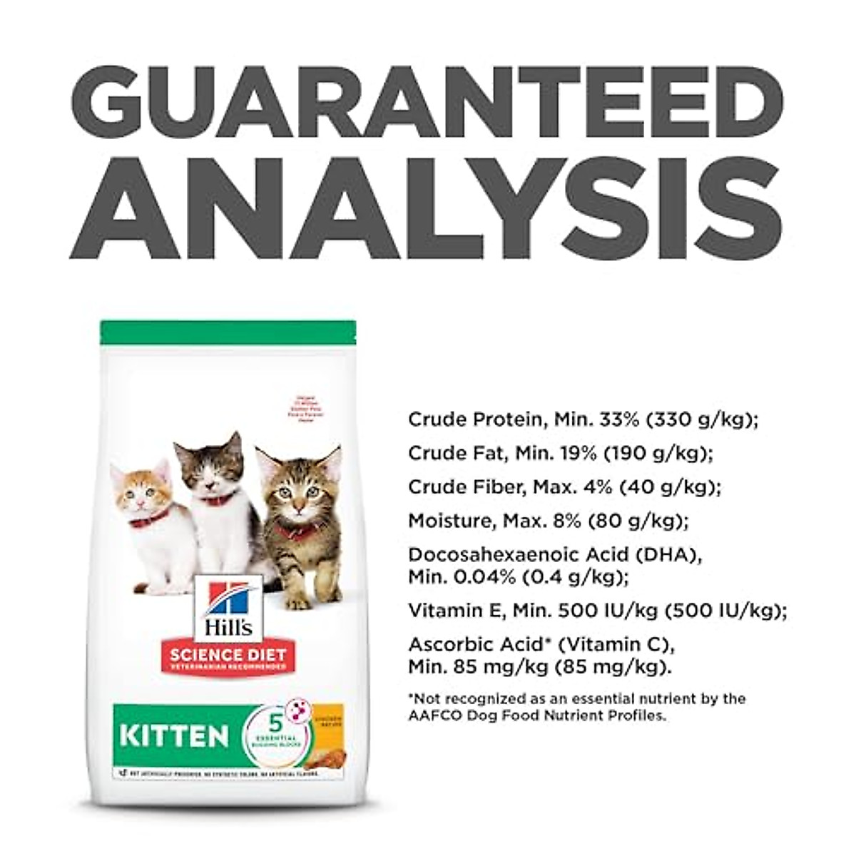 Hill's Science Diet Kitten, Kitten Premium Nutrition, Dry Cat Food, Chicken Recipe, 15.5 lb Bag