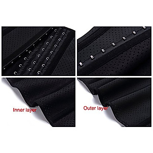 YIANNA Short Torso Waist Trainer for Women Tummy Control Underbust Sports Workout Hourglass Body Shaper, YA110266-Black-L