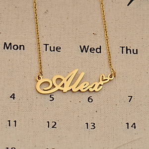 HUAN XUN Customized Nameplate Gold Necklace for Women Logan Necklaces Charm Pendant Jewelry for Mom