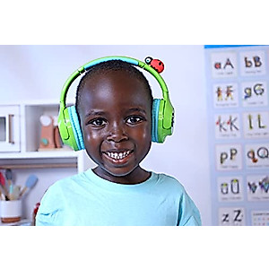 eKids Cocomelon Toddler Headphones with Built-in Kids Music, Bluetooth Headphones with Rechargeable Battery and USB-C Charging Cable Included