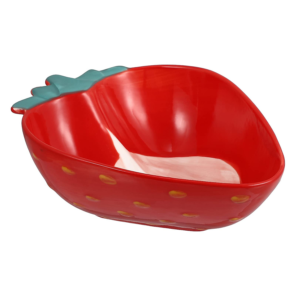 BESPORTBLE Mixing Bowls Ceramic Bowls Fruit Bowl Decorative Strawberry Shaped Bowl Serving Dish Bowl Appetizer Dessert Candy Bowl Baking Bowl for Pasta Salad Cereal Soup Glass Cereal Bowls