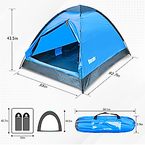 Small 2 Person Camping Dome Tent Waterproof Tents for Camping Portable Tent for Backpacking Hiking Mountaineering - Easy Setup