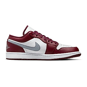 Jordan Men's Air Jordan 1 Low Sneaker, Cherrywood Red/Cement Grey, 10.5