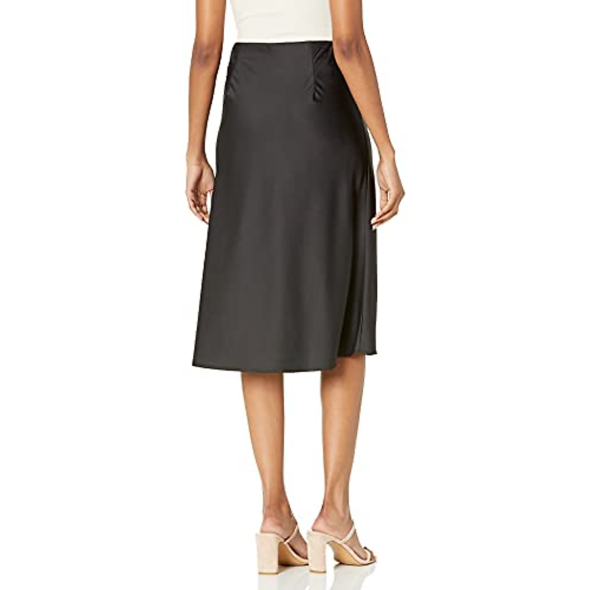 The Drop Women's Maya Silky Slip Skirt Skirt, Black, XXL