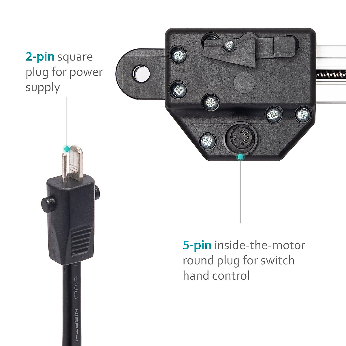 Okin Refined-R Model JLDQ-11 & JLDQ.11.156.333A Power Recliner Motor, Electric Couch Lift Chair Actuator Replacement Parts for JLDQ.11.156.333, JLDQ.11.156.333D