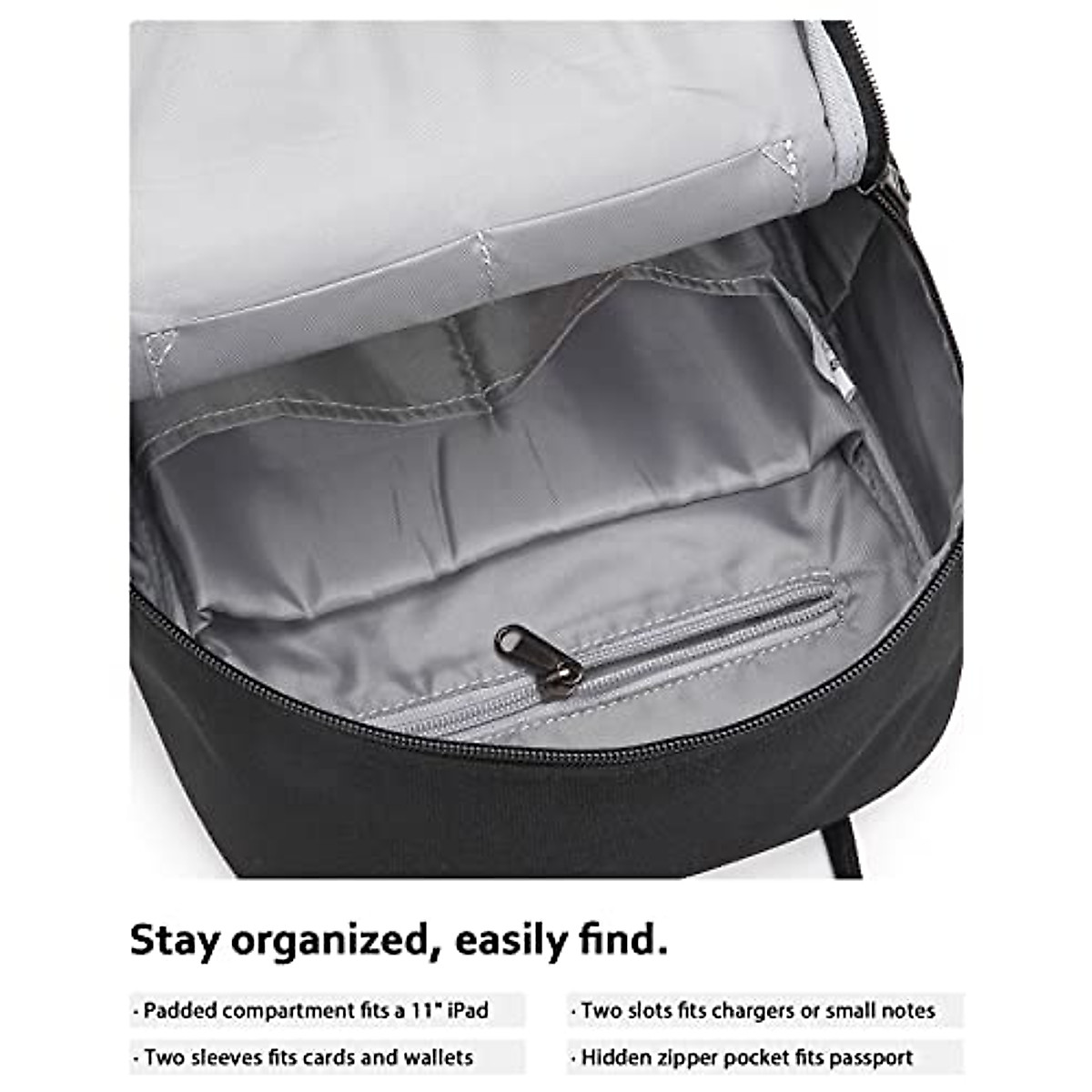 HotStyle BESTIE Mini Backpack Purse Small Bag with Multiple Pockets, Little Size Cute for Day Tirp, Travel & Everyday, Black