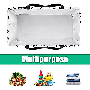 Cartoon Unicorn Full Print Large Capacity Laundry Organizer Tote Bag - Reusable and Foldable Oxford Cloth Shopping Bags