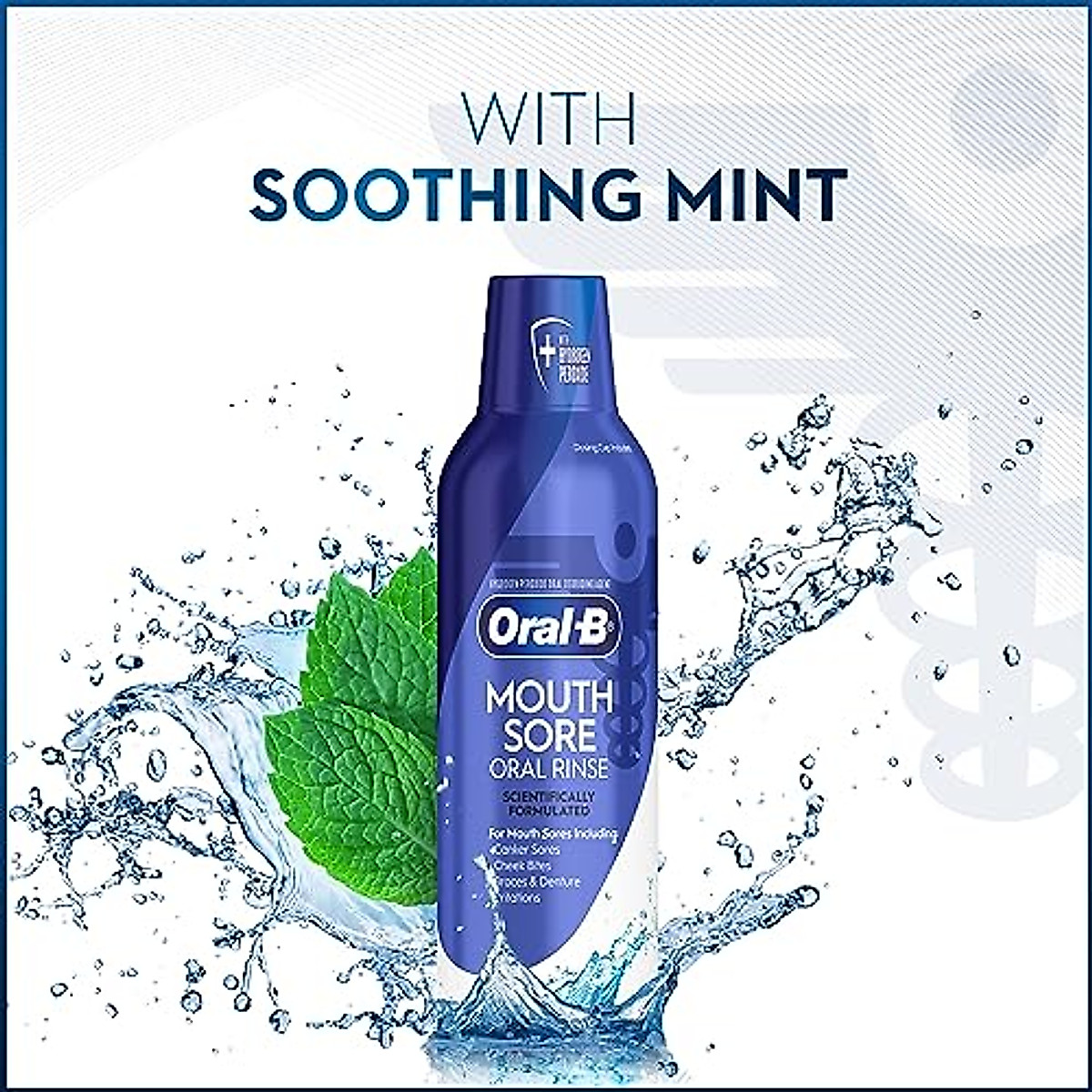 Oral-B Mouth Sore Mouthwash Special Care Oral Rinse, Hydrogen Peroxide Mouthwash, 16 fl oz, Mouthwash Alcohol Free