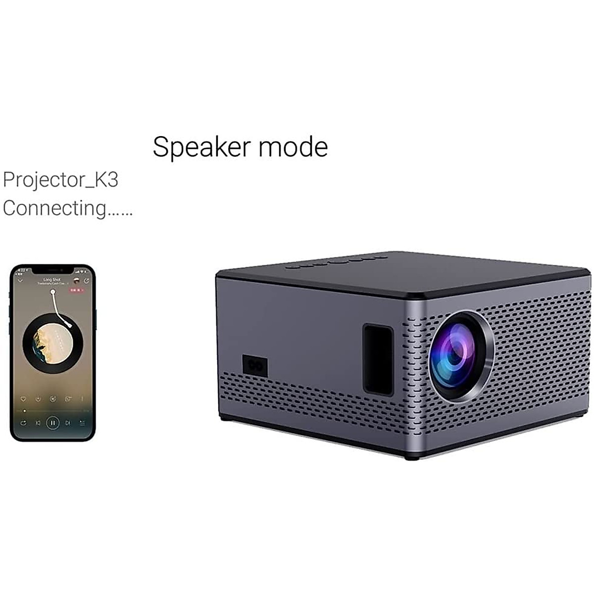 Feilx Mini Projector 2022 Upgraded Portable Video-Projector,Full HD 1080P LED Projector for Home Theater 7200 Lumens WiFi Mirroring USB Speakers