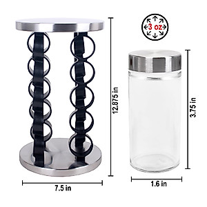 Orii 20 Jar Stainless Steel Rotating Spice Rack