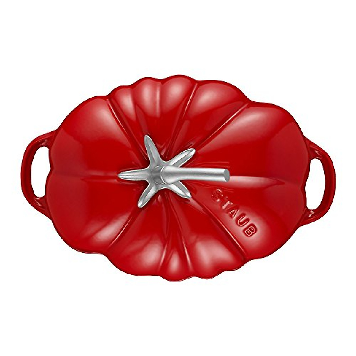 STAUB Cast Iron Dutch Oven 3-qt Tomato Cocotte, Made in France, Serves 2-3, Cherry