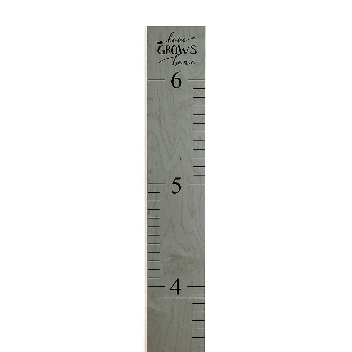 Headwaters Studio Growth Chart for Wall - Height Chart for Kids, Wooden Height Chart, Kids Height Wall Chart, Measurement for Wall, Wall Measurement for Height Kids - Love Grows Here Gray (63"x6.7")