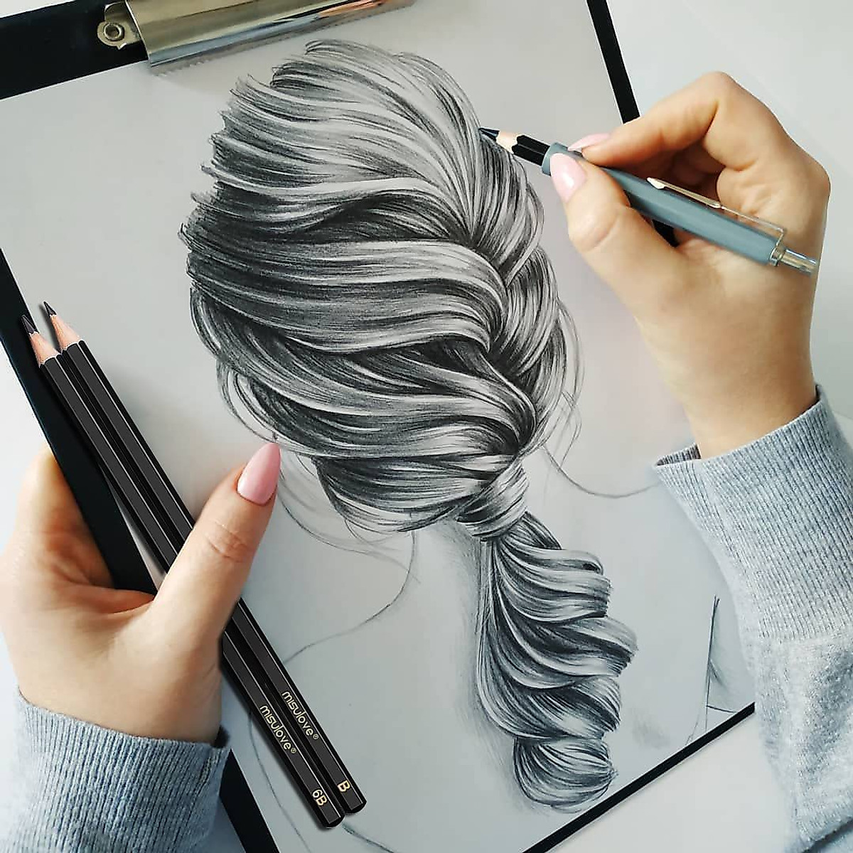 MISULOVE Professional Drawing Sketching Pencil Set - 12 Pieces Art Drawing Graphite Pencils(12B - 4H), Ideal for Drawing Art, Sketching, Shading, for Beginners & Pro Artists