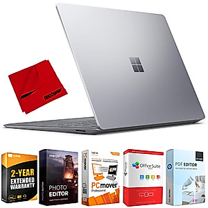 Microsoft V4C-00001 Surface Laptop 3 13.5 inch Touch Intel i5-1035G7 8GB/256GB Platinum Bundle with 2 YR CPS Protection Pack, Elite Suite 18 Standard Editing Software Bundle and Deco Gear Cloth