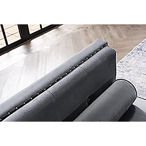 US Pride Furniture Modern Style 83'' Wide Living Room 3 Seater Grey Soft Cushion & Solid Wood Legs (S5369N-S5372N S) Sofas