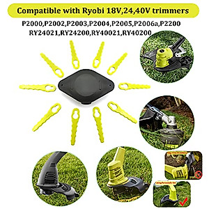 QUASION ACFHRL2 Weed Eater Bladed Head AC052N1 Compatible with Ryobi 18V,24V and 40V String Trimmers RY40210 RY40210A,Upgraded Bladed Trimmer Head with 10 Quickload Blades