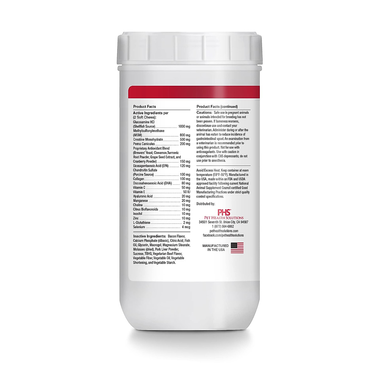 Pet Health Solutions PHS ReMATRIX Joint Support Supplement for Dogs - Glucosamine, Chondroitin, MSM, Omega-3 - Hip and Joint Pain Relief and Support for Dogs - Made in USA - 240 Soft Chews