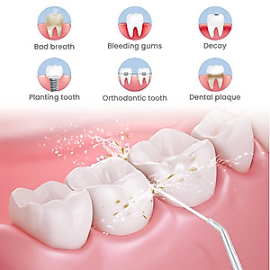 Cordless Portable Water Flosser, Nicefeel Water Pick Dental Oral Irrigator, High Capacity Battery, Easy to Use Single Button Operation for Home and Travel, IPX7 Waterproof