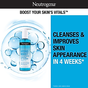 Neutrogena Skin Vitals Hydrating Duo, Hydro Boost Facial Cleanser, 7.8 fl. oz, & Hydro Boost Water Cream Face Moisturizer, 1.7 fl. oz, Fragrance Free Skincare with Hyaluronic Acid, 2 Items