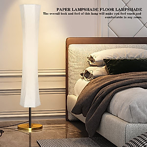 FERCAISH Modern Floor Lamp Lamp Shade, Foldable and Minimalist Style Lamps - Long-lasting Dupont paper lampshade for Office, Kids Room, Reading, Home Decor(Hexagonal)