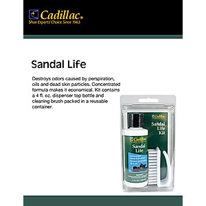 Cadillac Sandal Life - Athletic Sandal Flip Flop Cleaning Kit - Cleaner and Deodorizer Wash + Brush for Outdoor Hiking Trail Boat Beach Water Sport Footwear