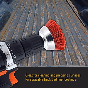 Dura-Gold 6 Piece Abrasive Filament Nylon Wire Bristle Drill Wheel and Cup Brush Set - Coarse Sanding Scuffing, 1/4" Drill Shank - Remove Rust, Corrosion, Paint - Surface Prep Truck Bed Liner Coating