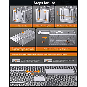 BAOYER Humane Mouse Traps Reusable Catch and Release Live Mouse，Metal Rat Trap That Work，Catch Moles, Voles, Chipmunks