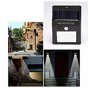 TKUS 20-100 LED Solar Led Light Outdoor Solar Lamp PIR Motion Sensor Wall Light Waterproof Solar Sunlight Powered Garden Street Light (1Pcs 100Leds)