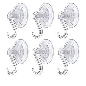 KRISMYA Clear Plastic Suction Cup Hook,6 Pack Ultra Heavy Duty Hooks Strong Power Lock Hooks Vacuum Traceless Hooks Smooth Waterproof Oil-Proof Wall Shower Kitchen Window Bathroom Holder