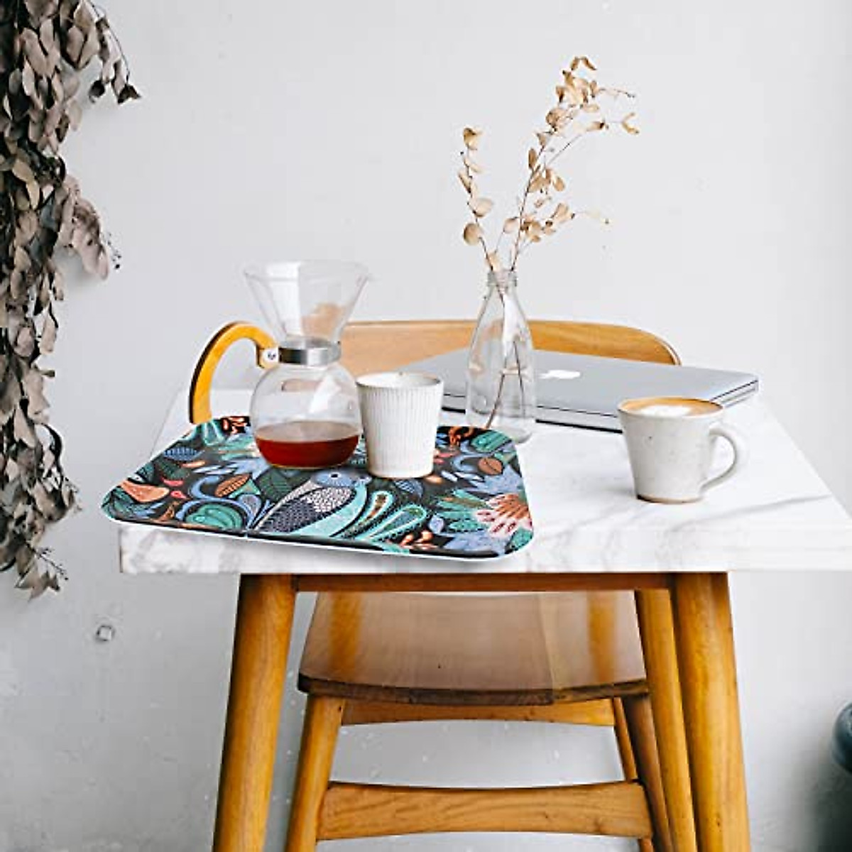 2Pcs Serving Trays: Serving Platters for Breakfast, Lunch, Dinner, Appetizers, Coffee Table, BBQ and Party, Outdoor and Indoor Use,17" and 14"(Colourful,2 Pack)