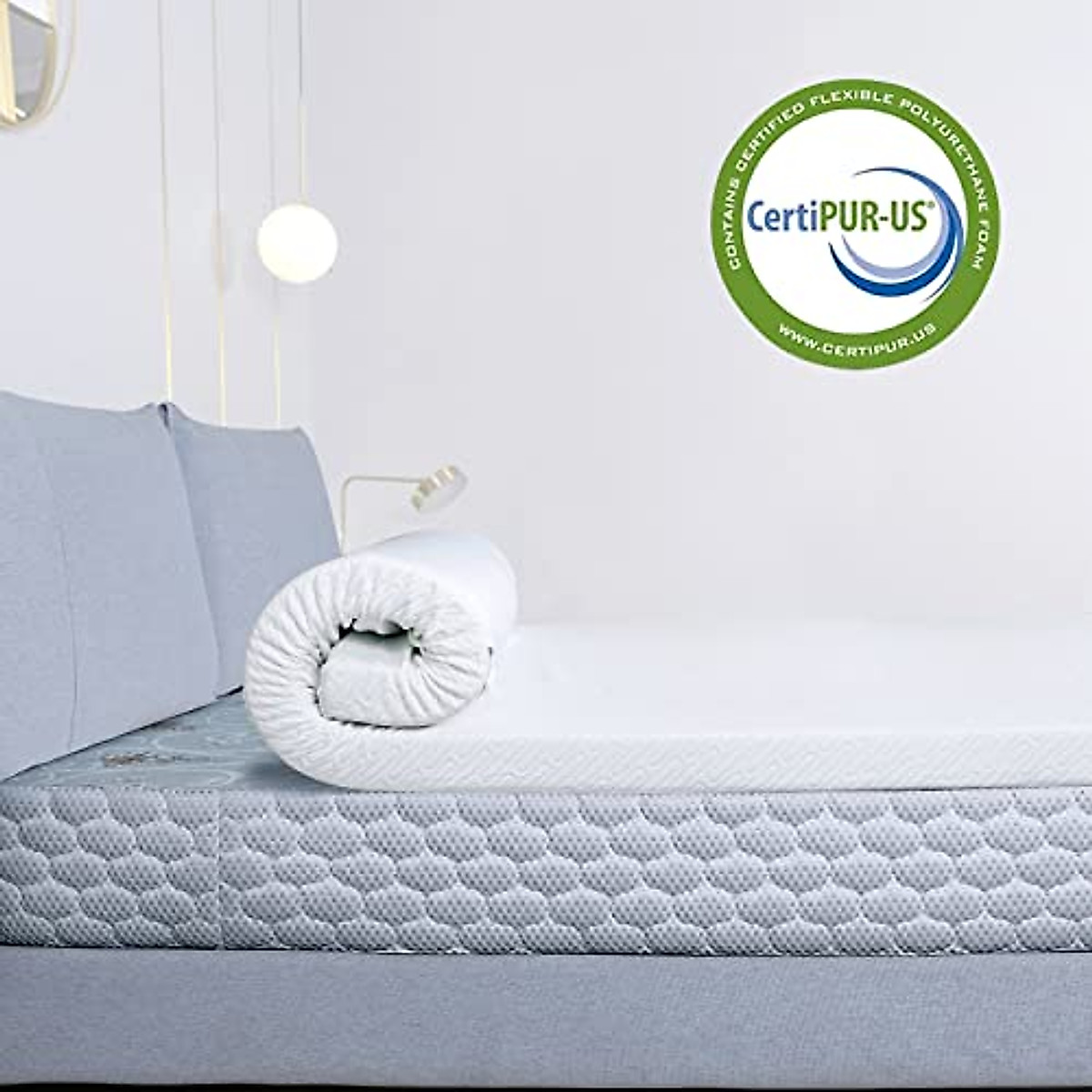 VALUXE 3 Inch Gel Memory Foam Mattress Topper Queen Size High Density Cooling Pad Pressure Relief Bed Topper (with Removable & Washable Bamboo Cover)