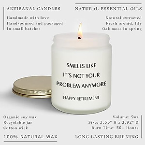 Retirement Gifts for Women, Retirement Gifts for Men, Happy Retirement Decorations, Funny Retirement Gifts for Coworker, Boss, Teacher, Nurse, Bestie, Dad, Mom Retired 2024, Scented Candles