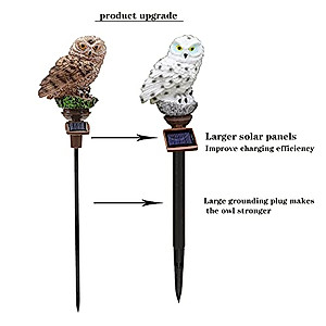 YUEFA Solar owl Light, 3 Pack owl LED Light, Garden owl Outdoor Waterproof，Garden Yard Lawn Landscape Lighting Decoration (Brown)